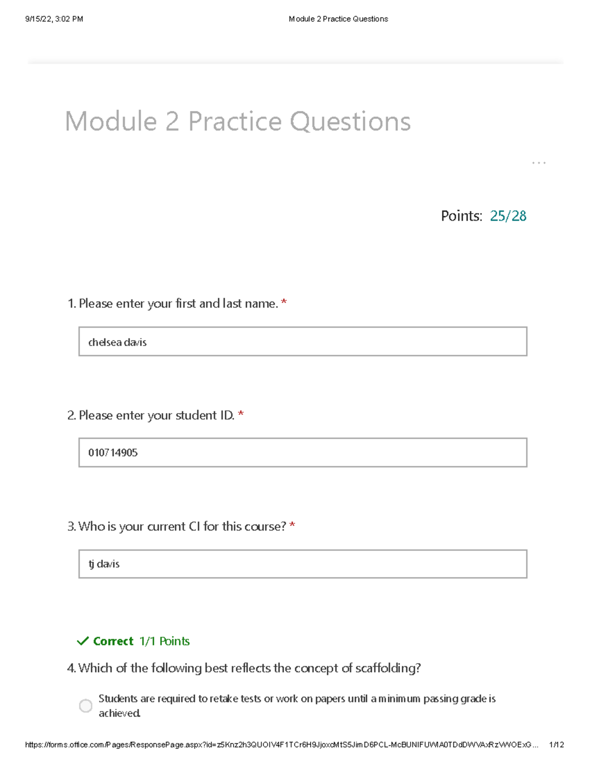 Module 2 Practice Questions: Understanding Cognitive Development - Studocu