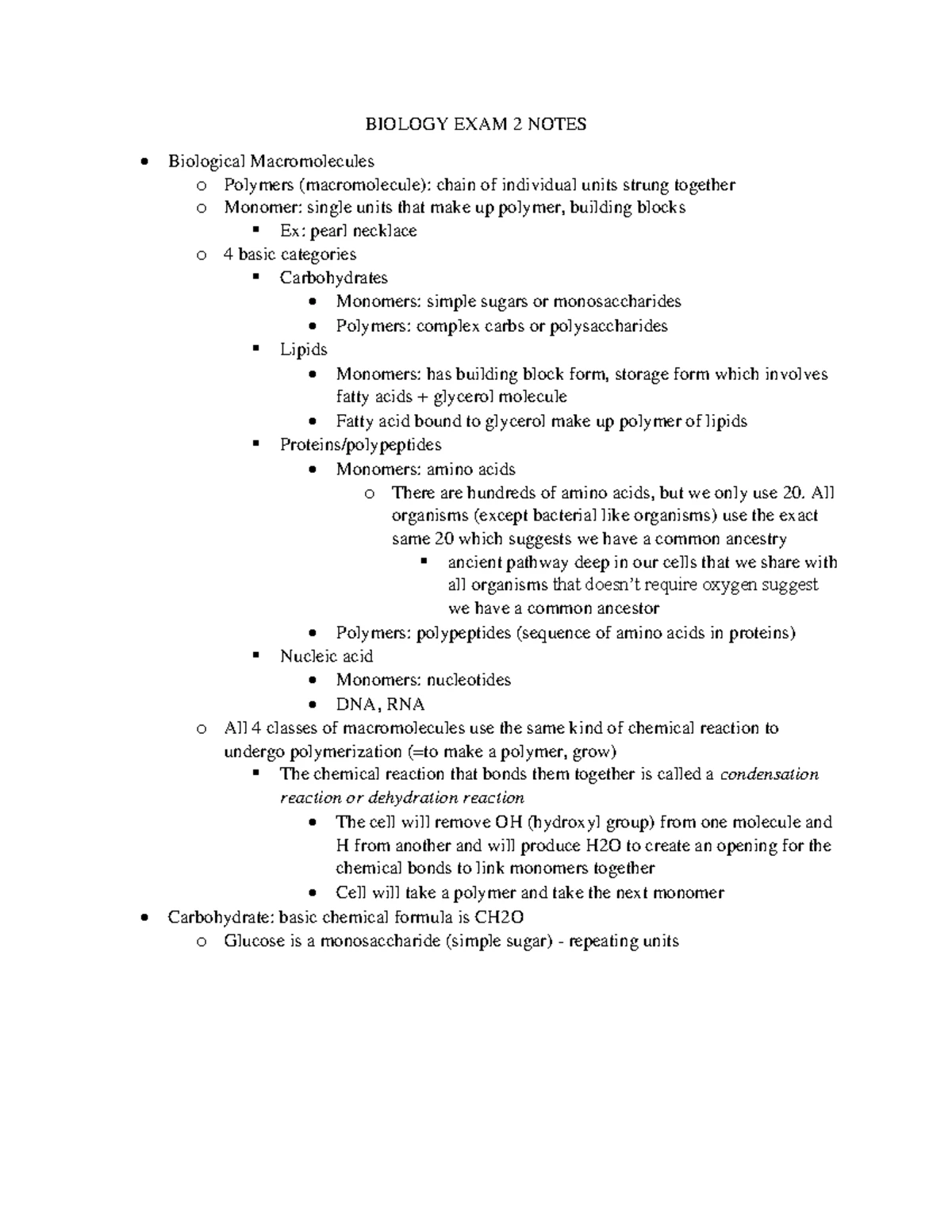 General Biology 1 Notes - General Bio 1 Notes Chapter 1: Science of ...
