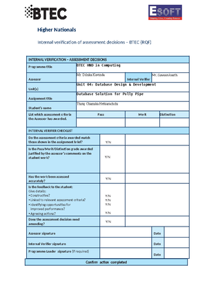 Pp copy - hnd - Higher Nationals Internal verification of assessment decisions – BTEC (RQF ...