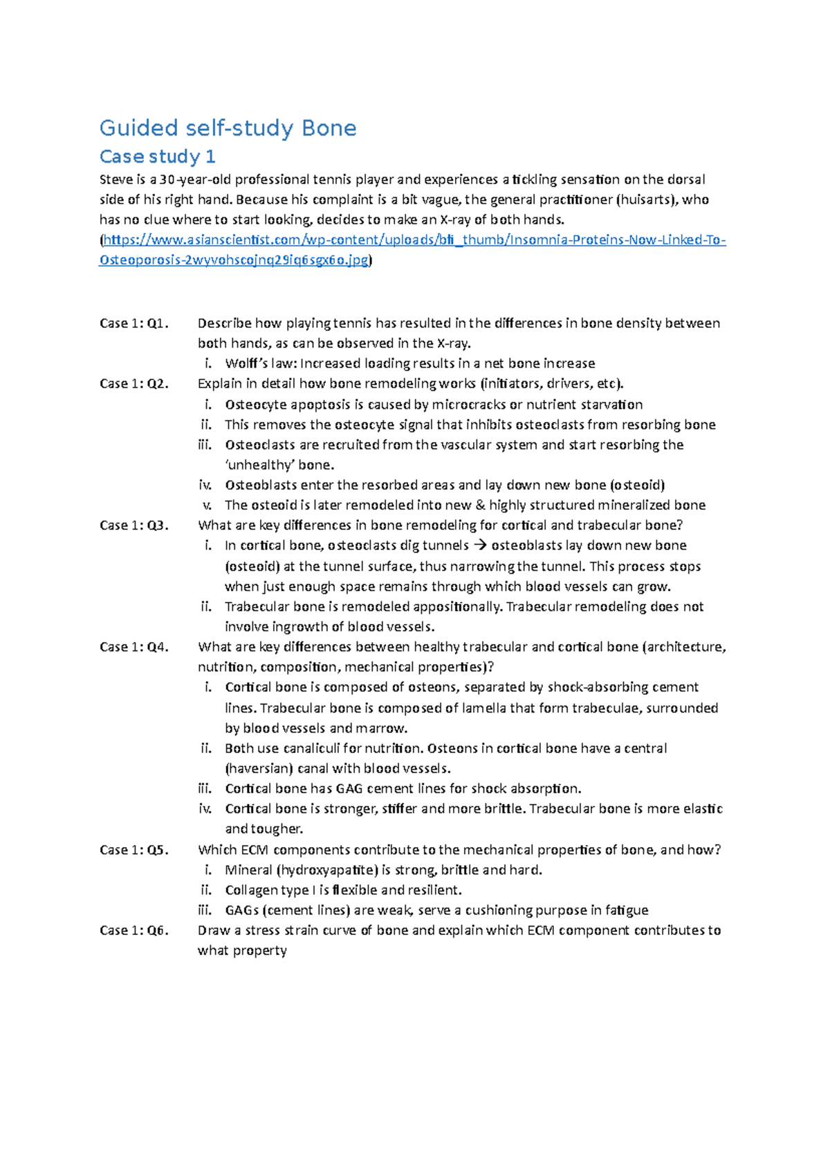 Guided Self-Study: Bone Answer Model Case Study & Key Concepts ...