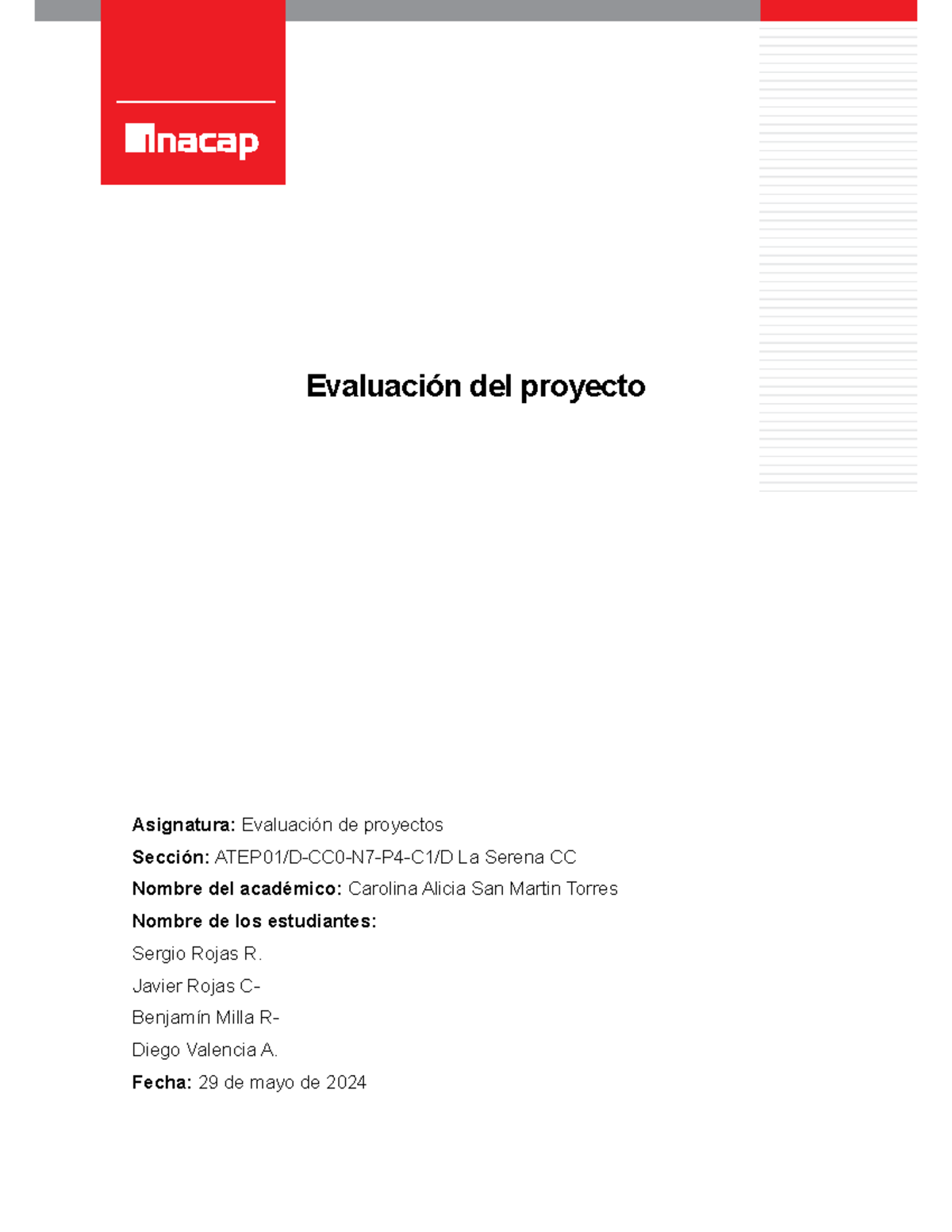 Informe Eva 3: Evaluación de Proyectos Final - ATEP01/D-CC0-N7-P4-C1 - Studocu