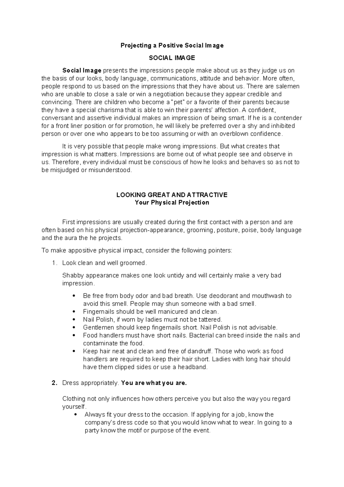 "Projecting a Positive Social Image: Professional Tips for Success ...