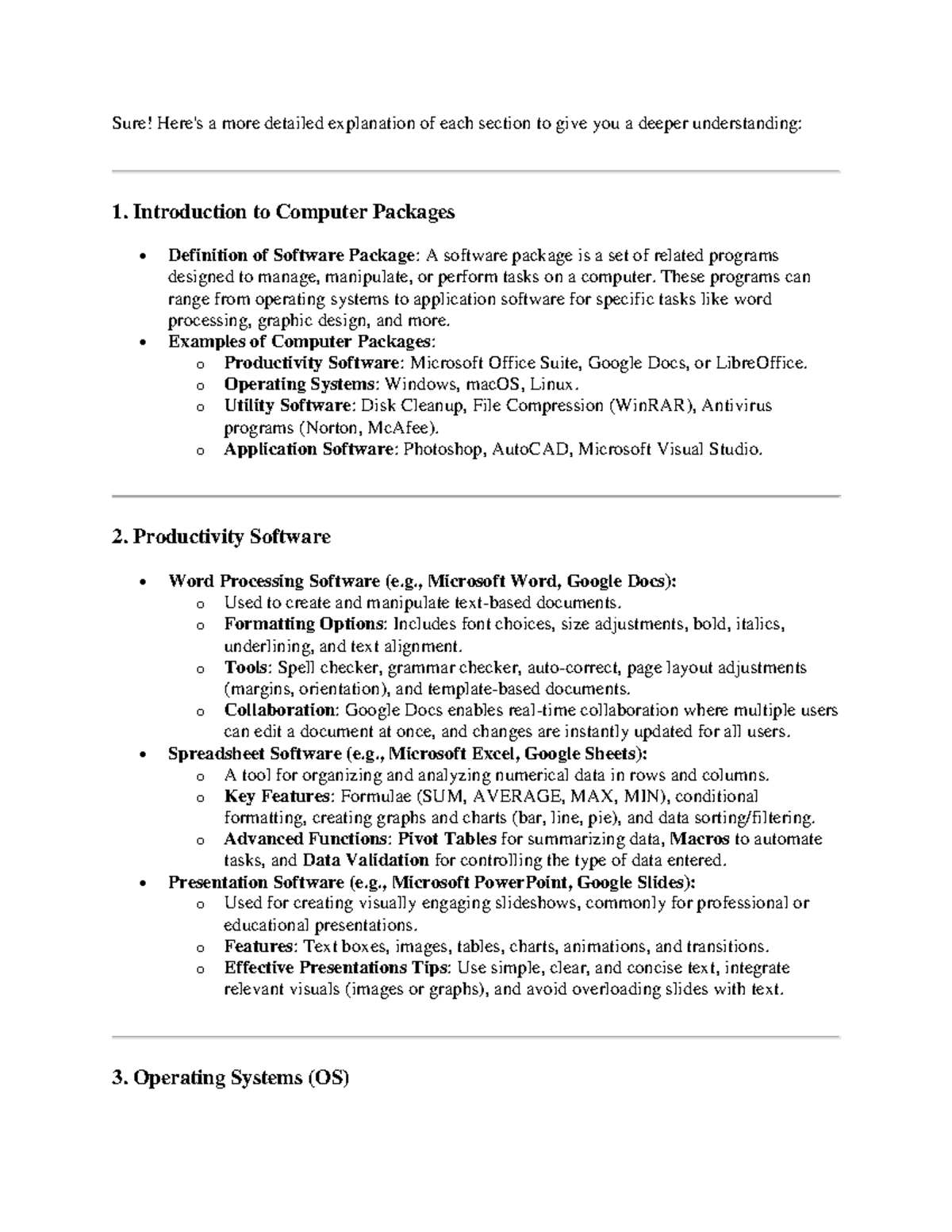 Computer Notes 1 - Sure! Here's a more detailed explanation of each ...