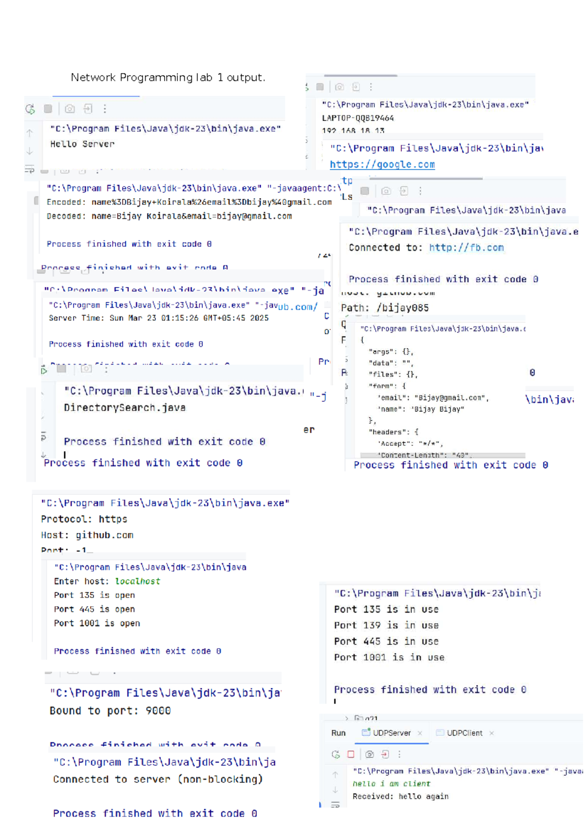 Network Programming Lab 1 Output Analysis and Results - Studocu