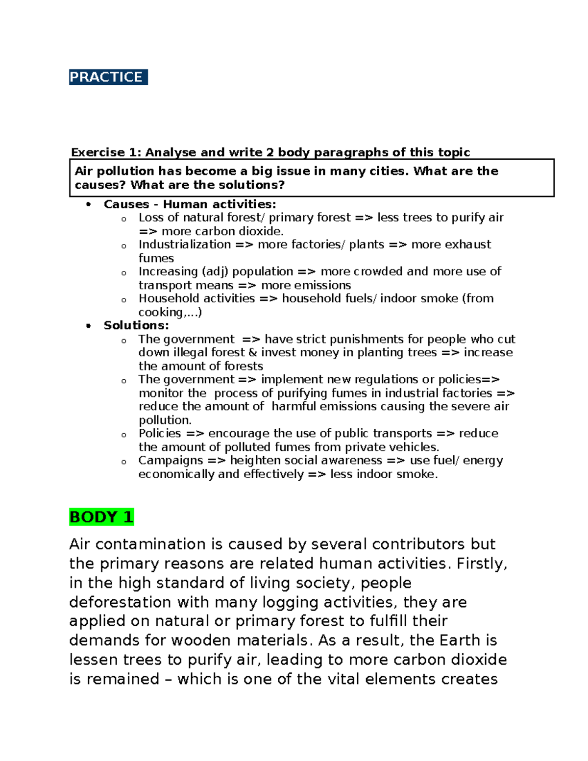 AIR Pollution Causes and Solutions: A Comprehensive Analysis - Studocu
