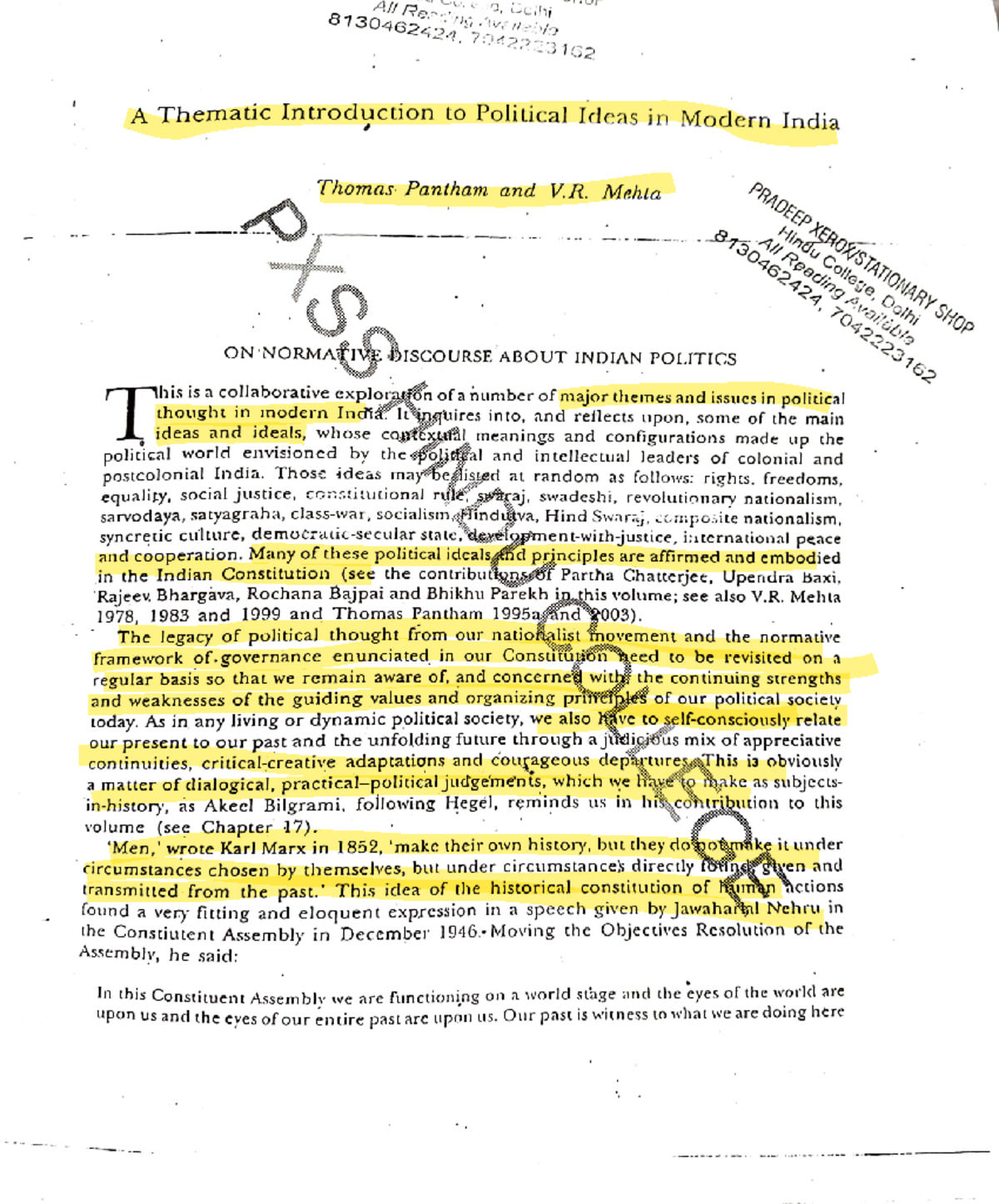 A Thematic Introduction to Political Ideas in Modern India (B130462 ...