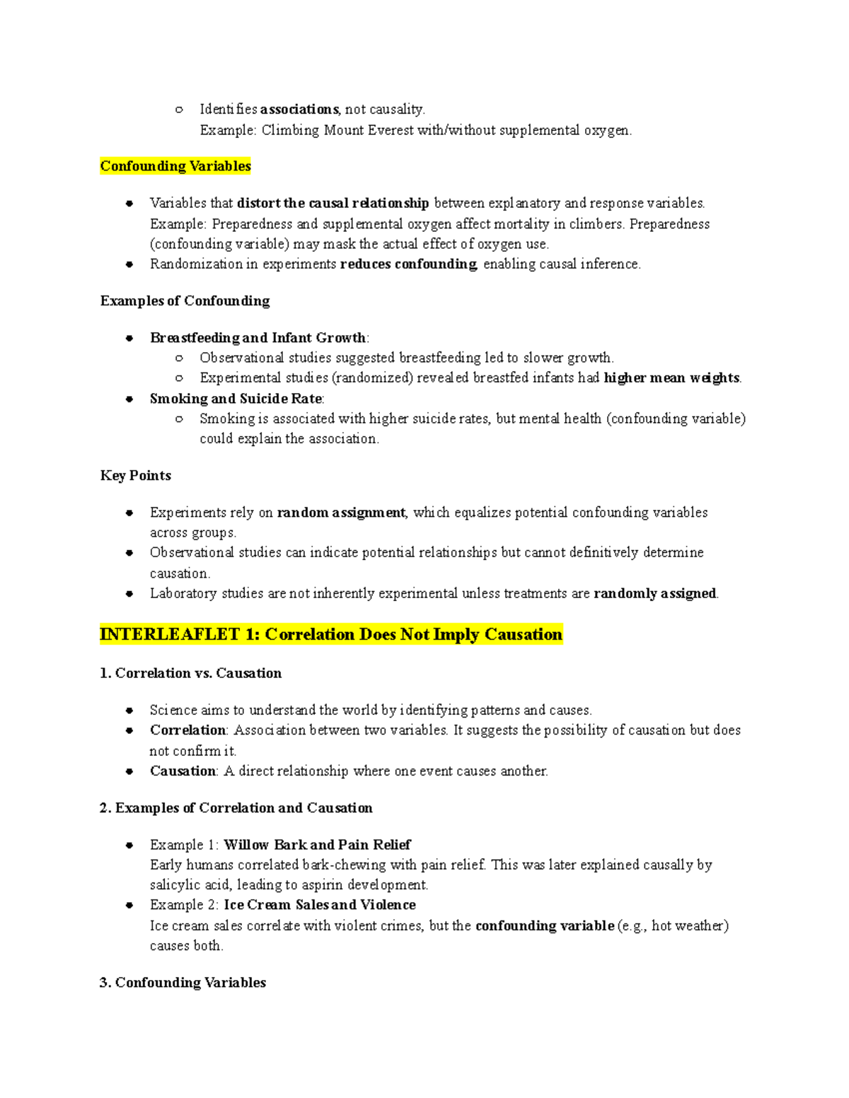 Causal Relationships and Confounding Variables in Research - Studocu