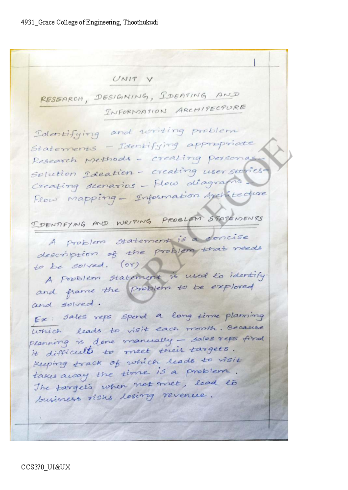 Handwritten ui ux unit 5 - Computer Science SL - Studocu