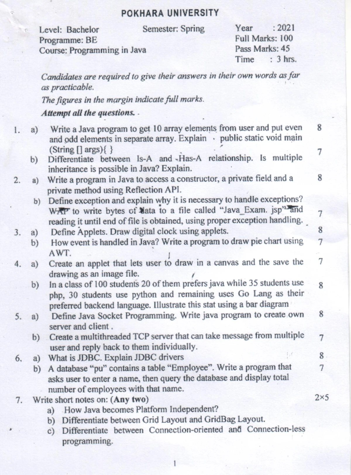 Java-17 Spring - Past Exam Questions for Programming in Java - Studocu