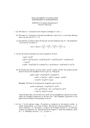 Math1013 - HKU - Studocu