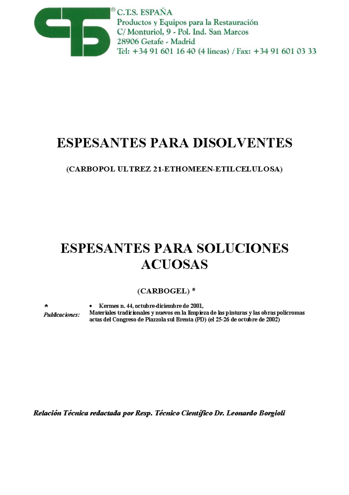 Espesantes para Disolventes en Química Orgánica - Química 101 - Studocu