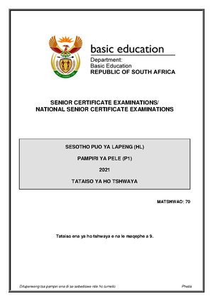 [Solved] 19 POTSO 3 31 Qoqa ka mefuta e mmedi ya ditshomo ho e mene ho ...