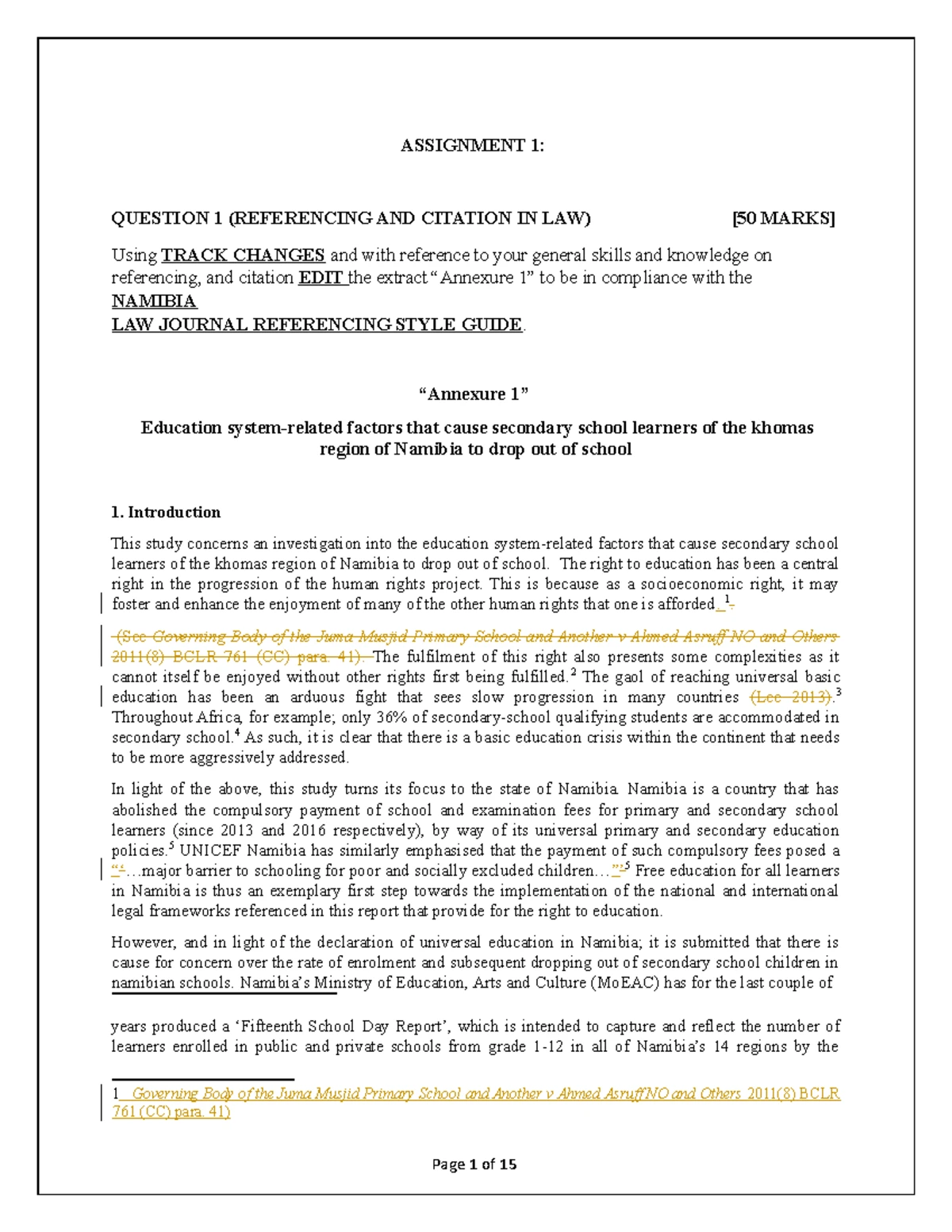 Namibia Law Journal Referencing Guide - Namibia Law Journal House Style ...