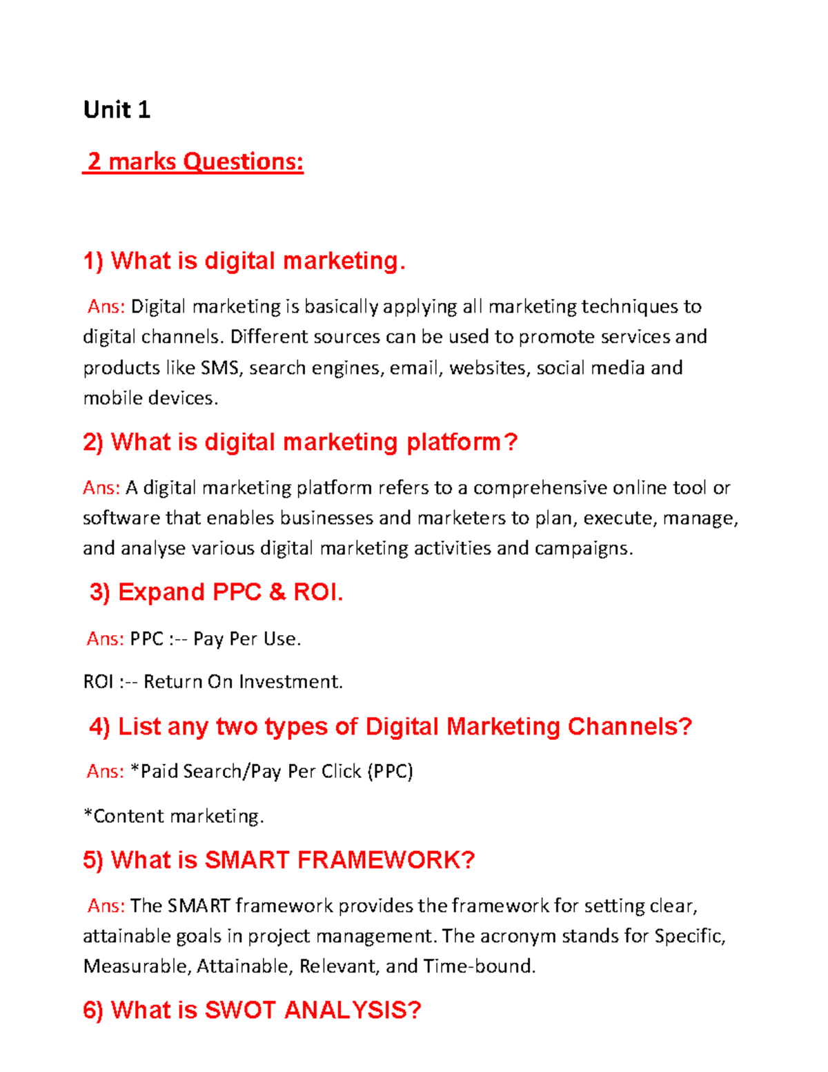 Digital Marketing Concepts and Strategies - Full Quiz Notes - Studocu