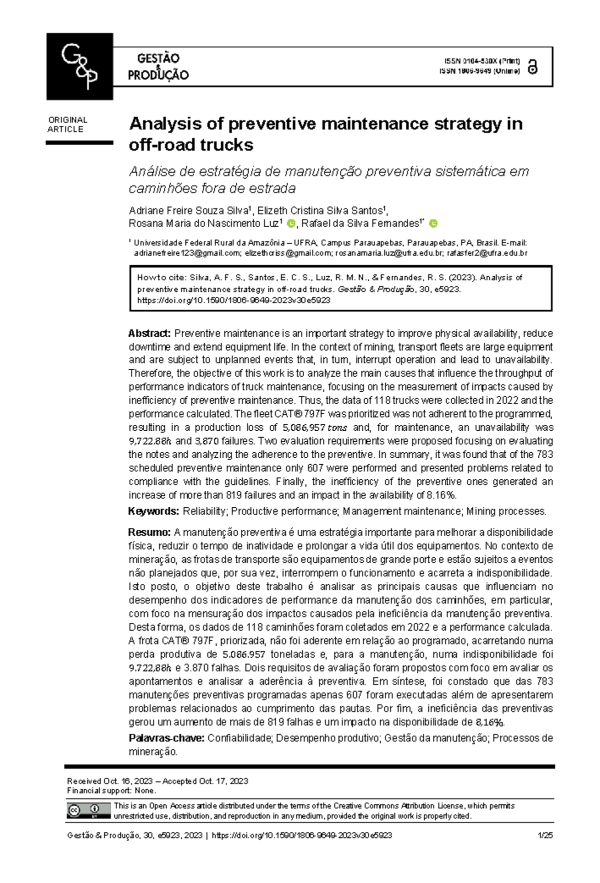 Analysis of Preventive Maintenance Strategy in Trucks (ENG 101) - Studocu