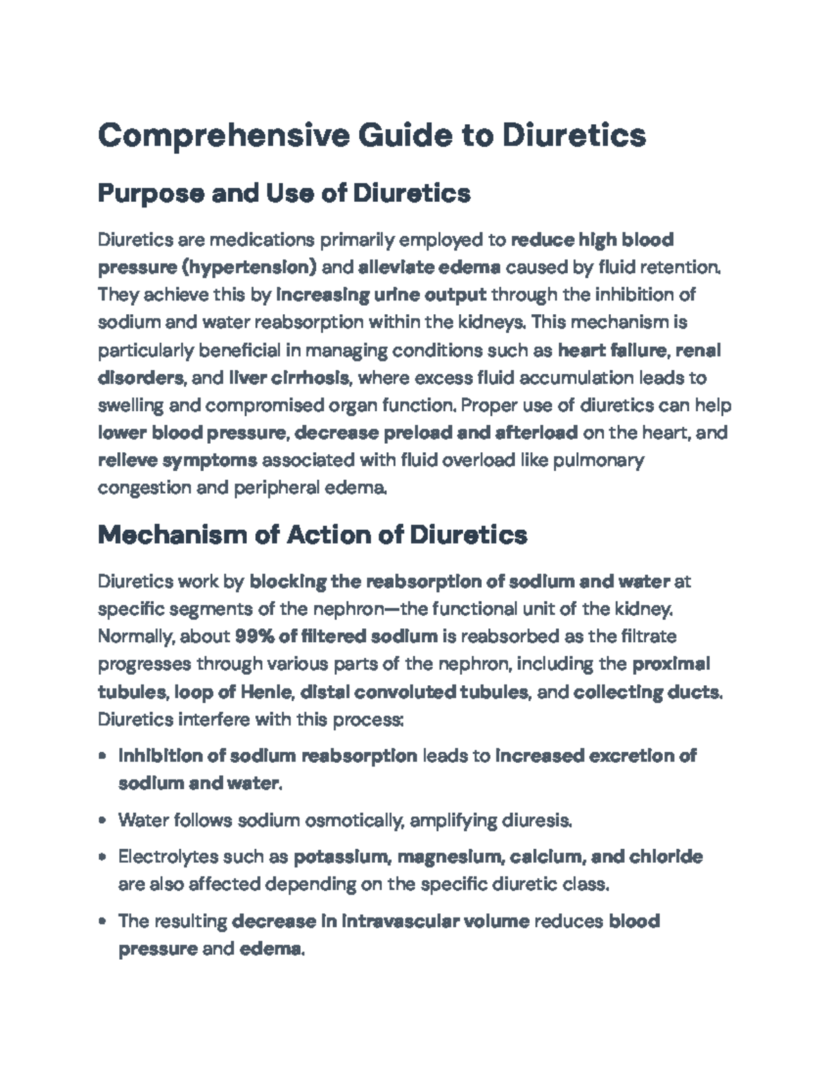 Comprehensive Overview of Diuretics: Mechanisms, Uses & Side Effects ...