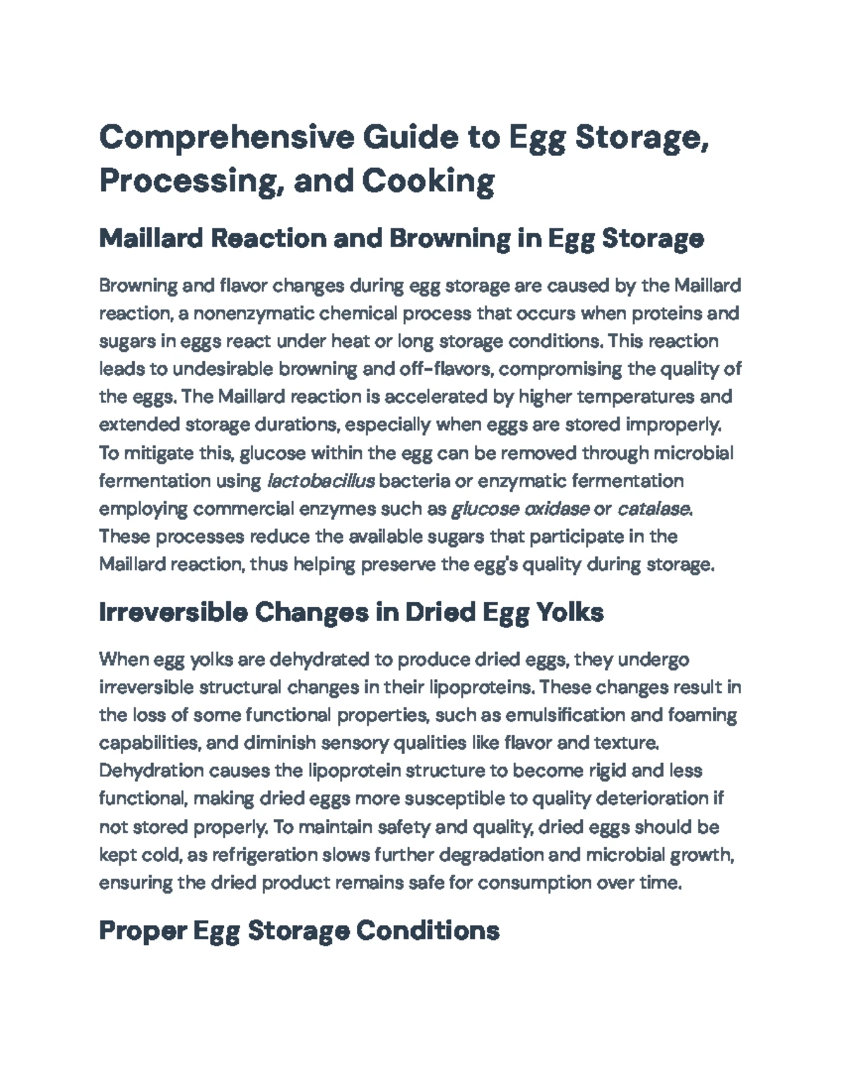 Denaturation and Coagulation of Eggs: Techniques and Considerations CUL ...