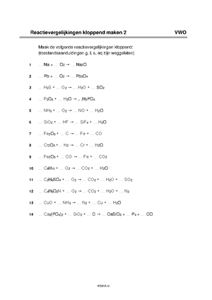 Mol boekje 3 HV - Molrekenen - Nieuwe Scheikunde 3HV Rekenen met de mol ...