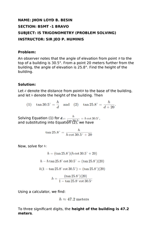 Problem Solving in IS 1- Solid Mensuration and Spherical Trigonometry ...