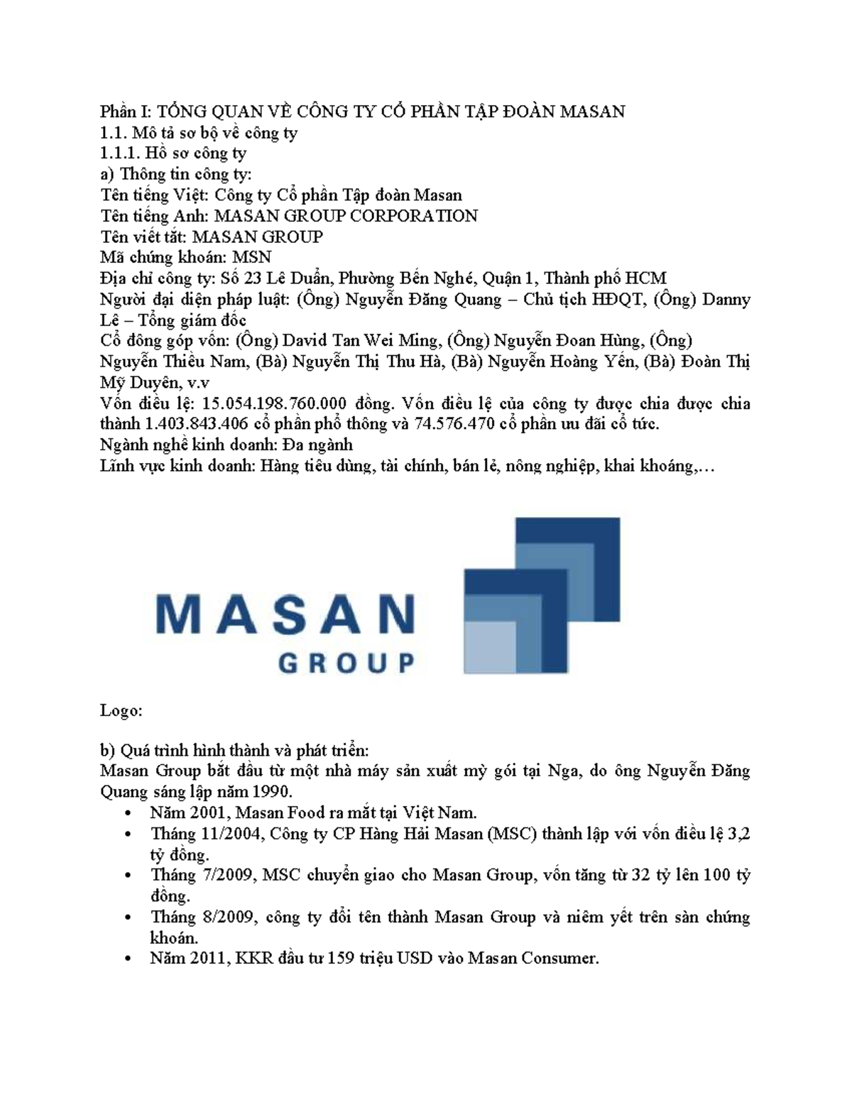 Tổng Hợp M&A Tại Masan Group: Chiến Lược & Kết Quả 2021-2024 - Studocu