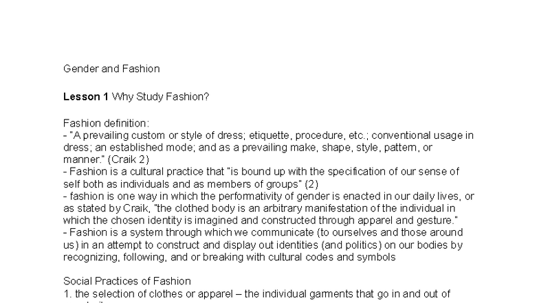 Gender and Fashion Lesson 1: Understanding Fashion's Role in Identity ...
