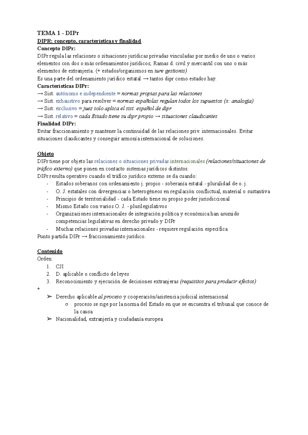 Esquemas para el Examen Final de DIPr - 10 DIC-2 - Studocu
