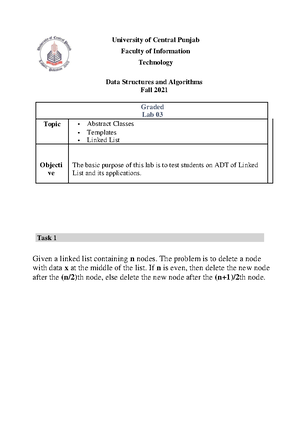 Data Structures and Algorithms( Latest) - Program BSCS Credit Hours 3 ...
