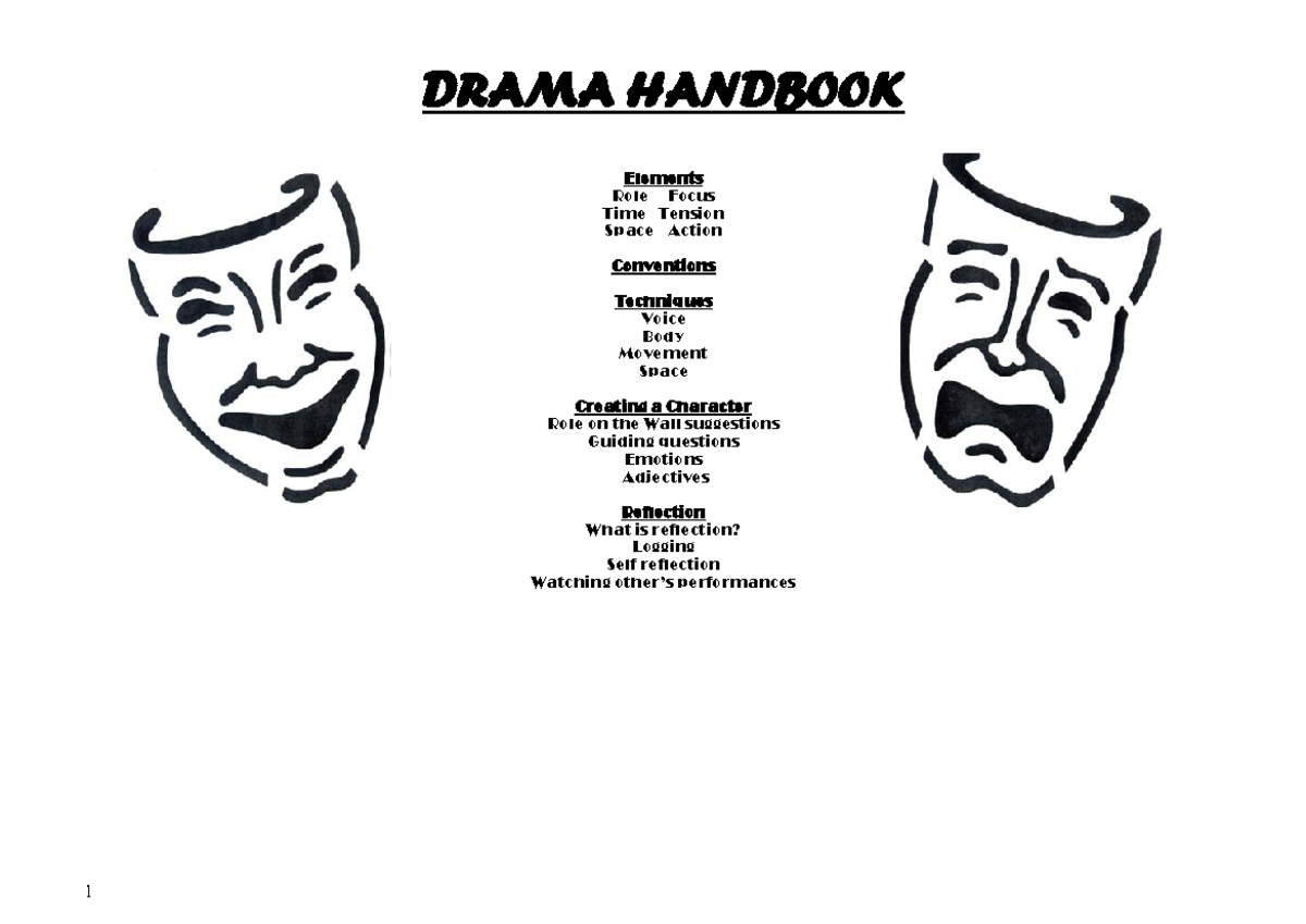 Drama Handbook: Key Elements and Techniques for Performance - Studocu