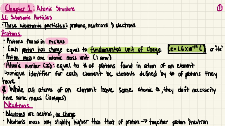 MCAT Gen Chem: Atomic Structure Notes - Chapter 1 Overview - Studocu