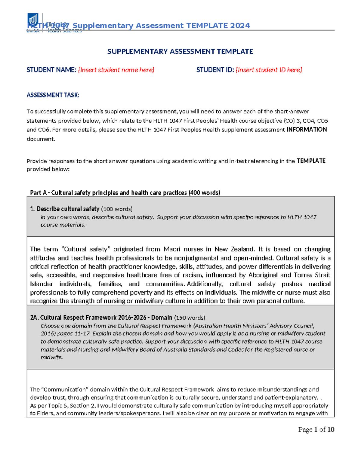 2024 Sup Ax HLTH 1047 Template (3) - SUPPLEMENTARY ASSESSMENT TEMPLATE ...