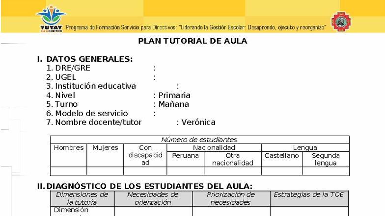 PLAN TUTORIAL DE AULA 2025: ESTRATEGIAS Y ORGANIZACIÓN - Studocu