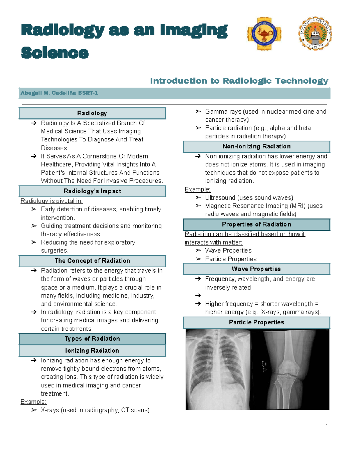 Radiology as an Imaging Science: Intro to Radiologic Tech (RAD 101 ...