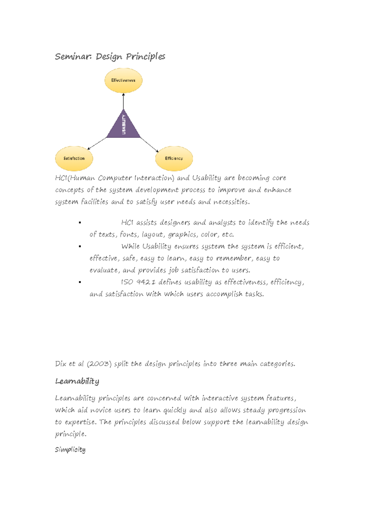 Lec 4: HCI Design Principles & Usability in System Development - Studocu