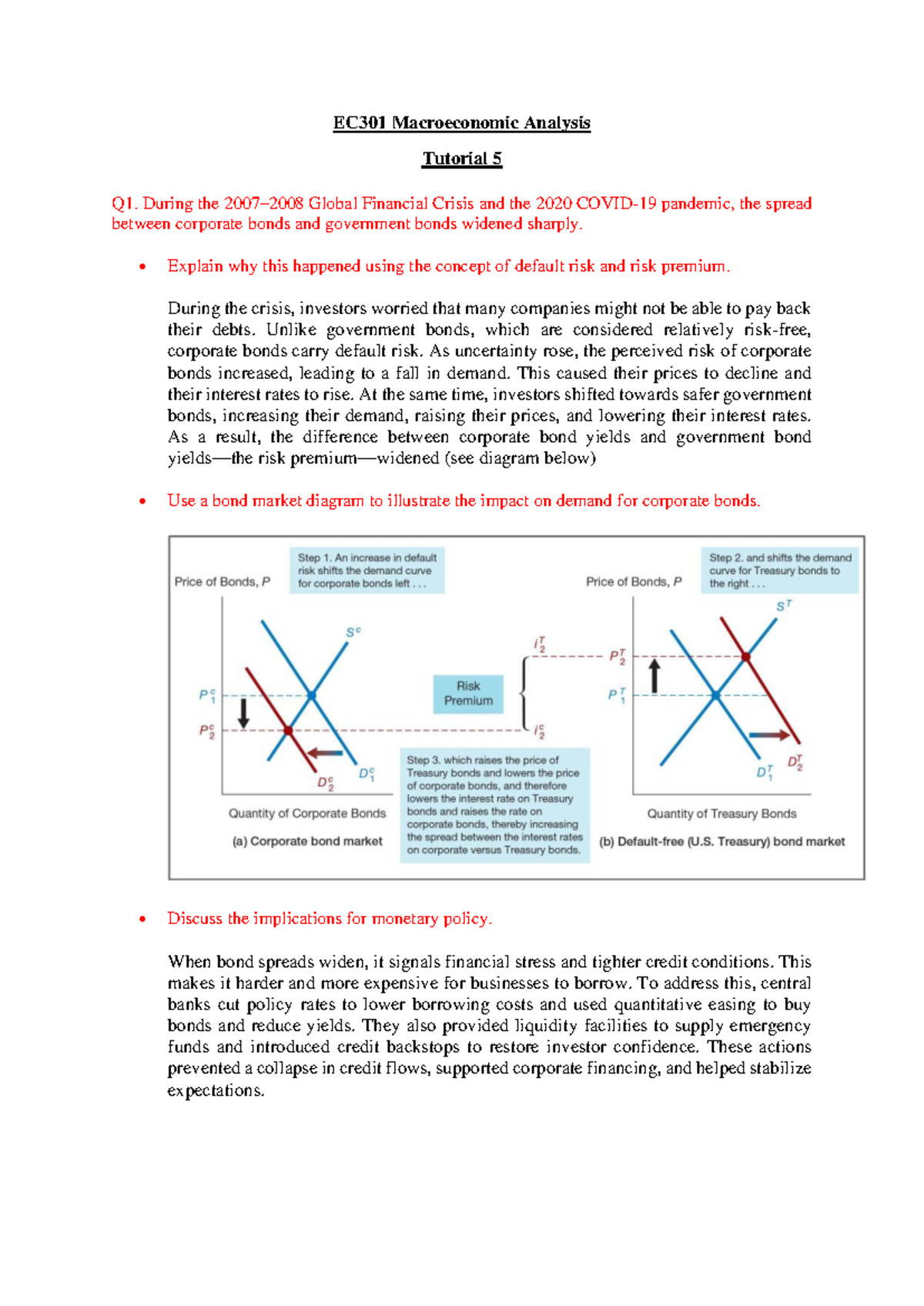 EC301 Macroeconomic Analysis Tutorial 5 Solutions and Insights - Studocu