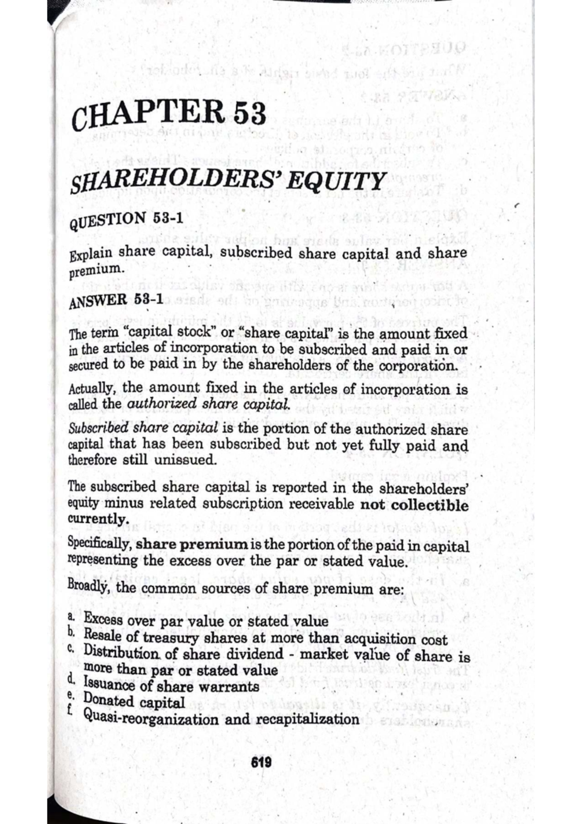 CHAPTER 53 EQUITY QUESTIONS: Share Capital, Premium, and Rights ...