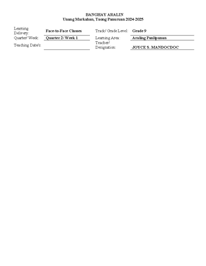 LP Finals - Banghay Aralin sa Araling Panlipunan 10 Ikaapat na Markahan: Mga Isyung Pang ...