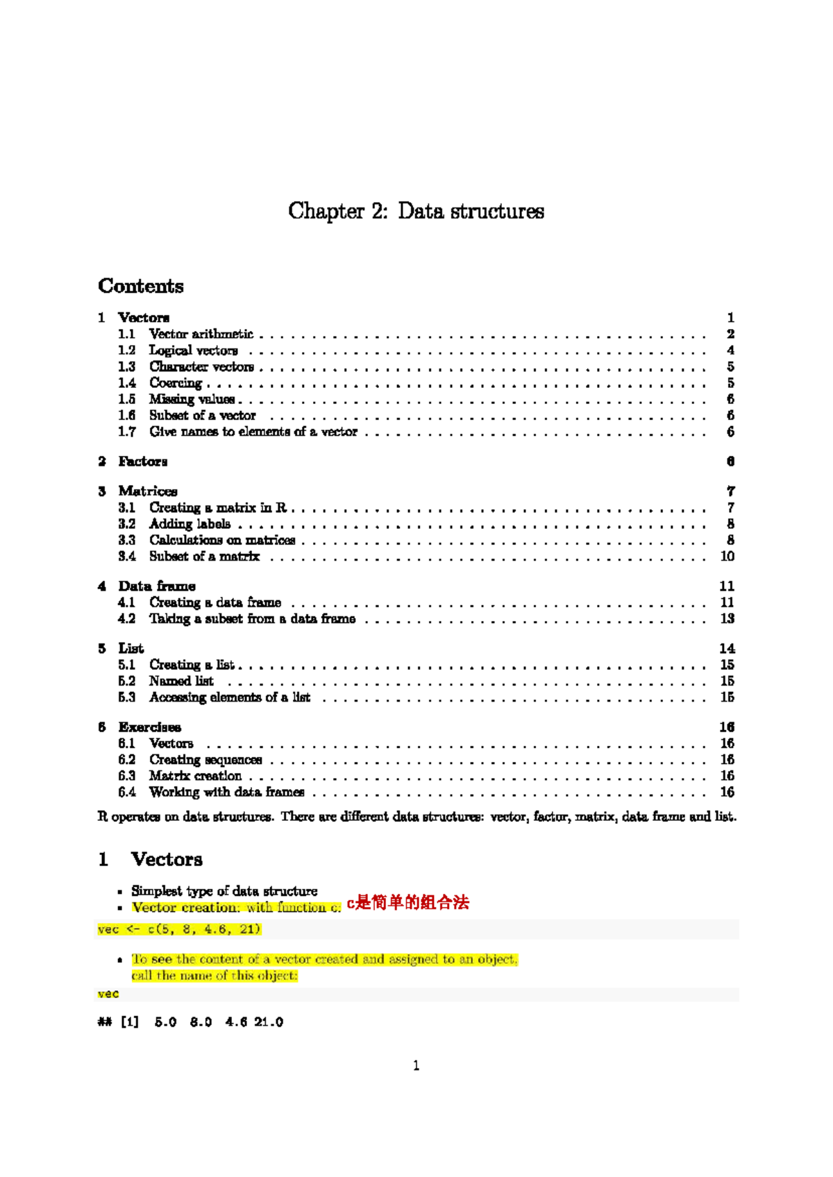 Lecture 2: Data Structures in R - Vectors, Matrices, and Data Frames ...