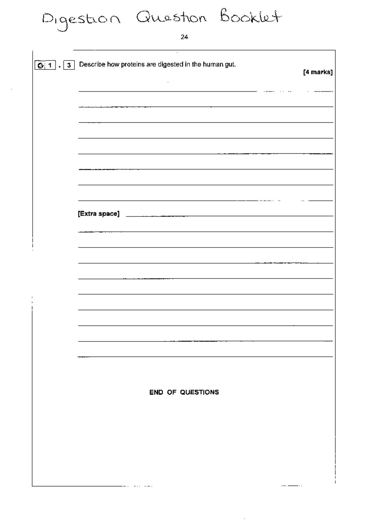Question Booklet 5: Digestion Study Guide 2025 - Studocu
