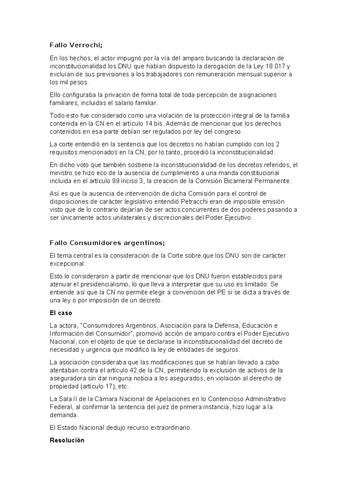 Fallo Verrochi y Consumidores Argentinos: Análisis de ...