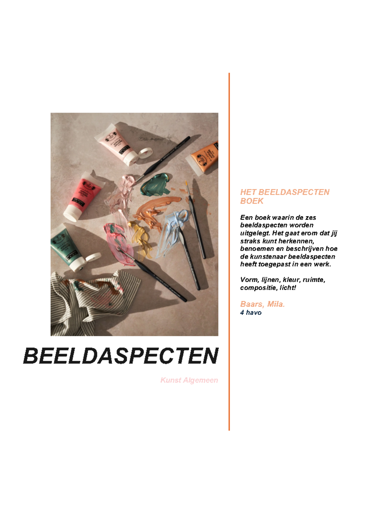 Beeldaspecten in de Kunst: Een Introductie voor 4 Havo Studenten ...