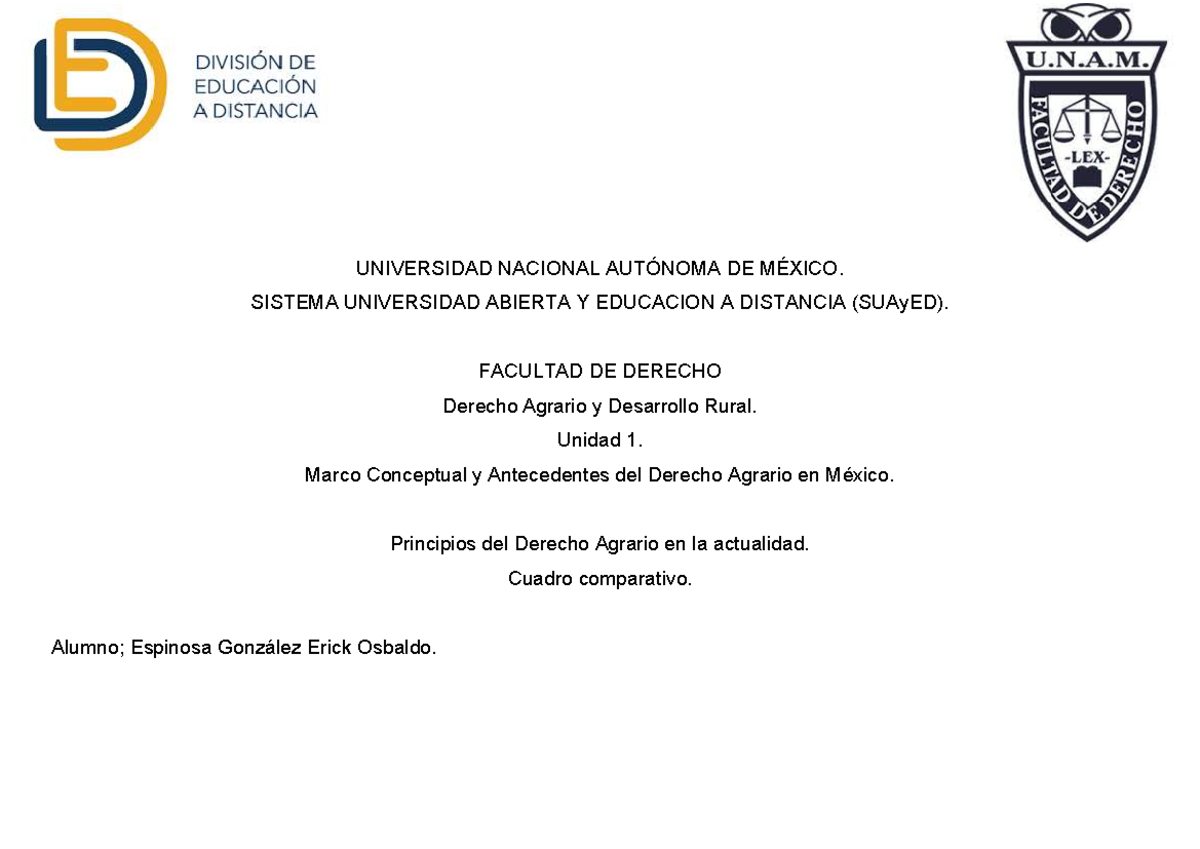 Derecho Agrario y Desarrollo Rural: Unidad 1 - Marco Conceptual (DED ...