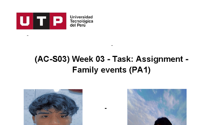 PA1 - Family Events Assignment: Memorable Moments in Life - Studocu