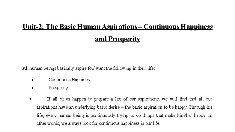 Happiness and Prosperity: Understanding Human Aspirations - Studocu