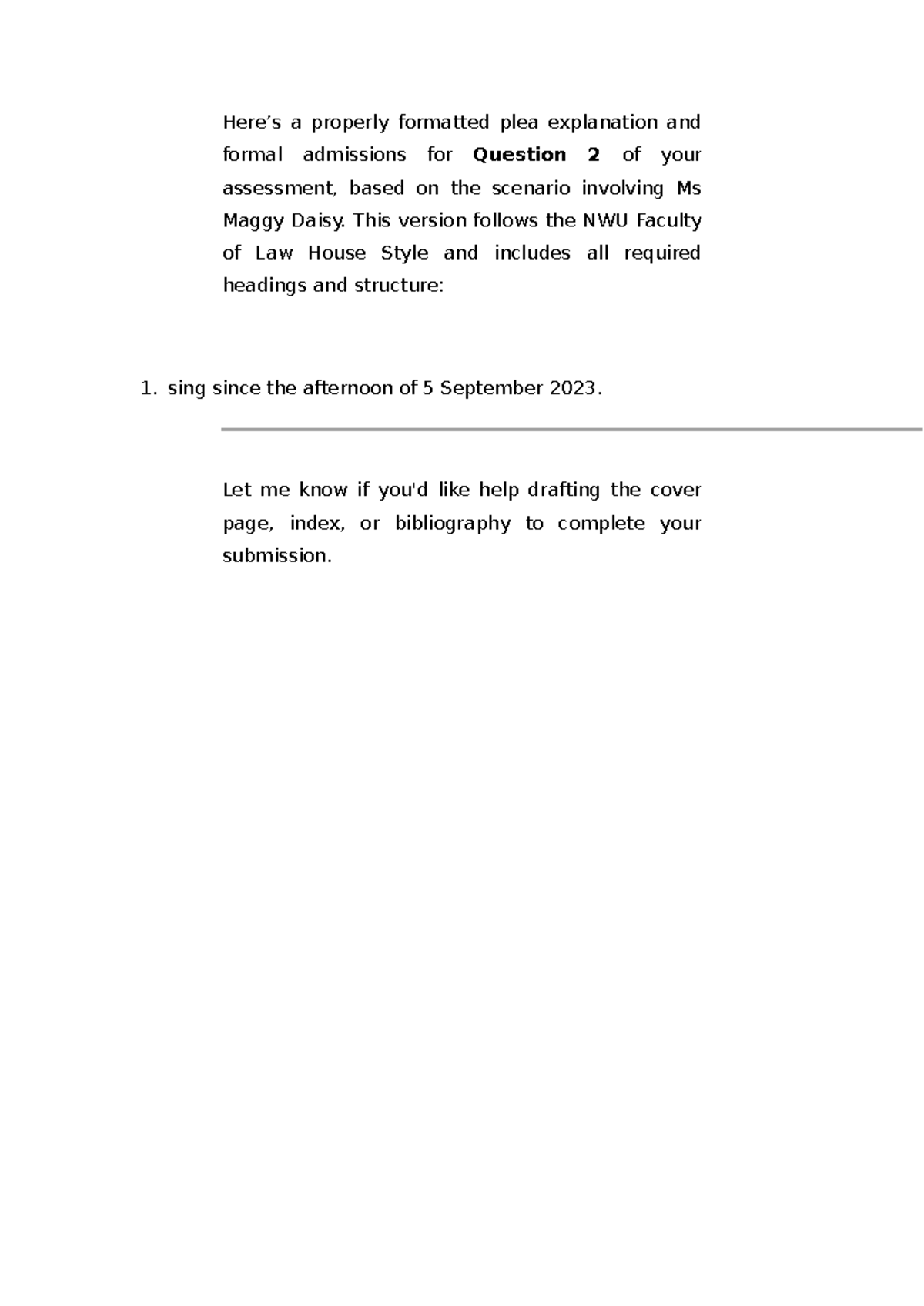 evidence and drafting - IURI 311 - Here’s a properly formatted plea ...