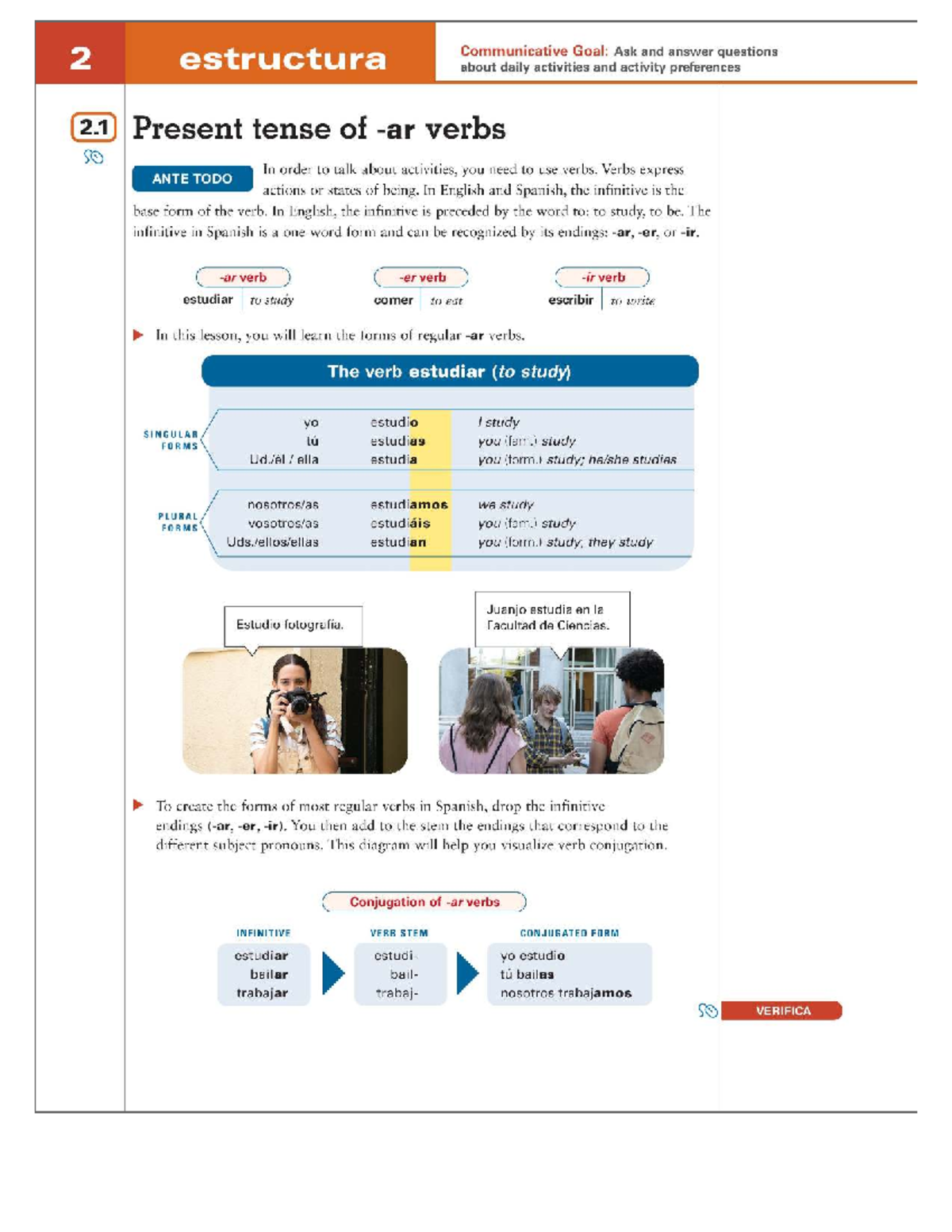 2.1 Spanish Verb Conjugation: Daily Activities & Preferences (ES101 ...