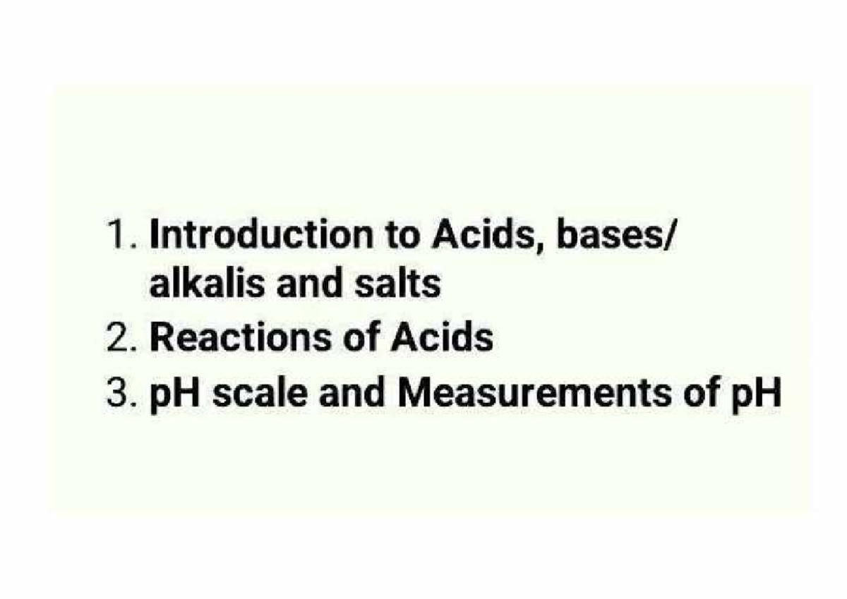 Chemistry 101: Acids and Alkalis Overview and Reactions - Studocu