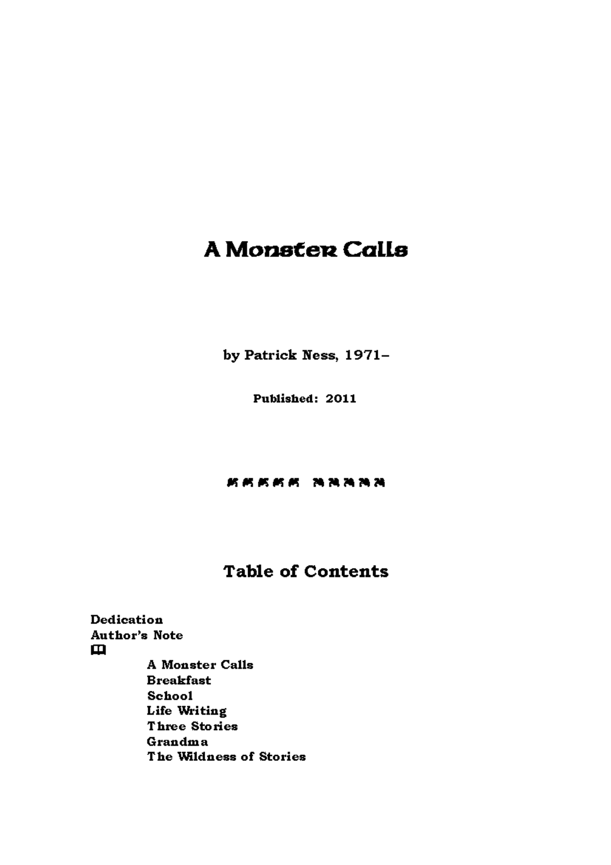 A-Monster-Calls - Comprehensive Notes on Patrick Ness's Novel - Studocu