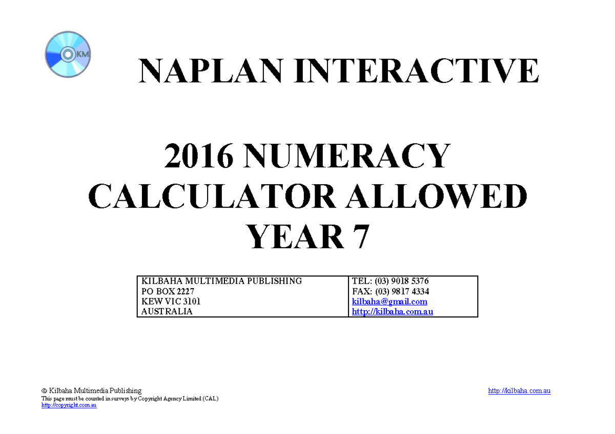 Mia Kerbaj Naplan Interactive 4 - NAPLAN INTERACTIVE © Kilbaha Multimedia Publishing kilbaha.com ...