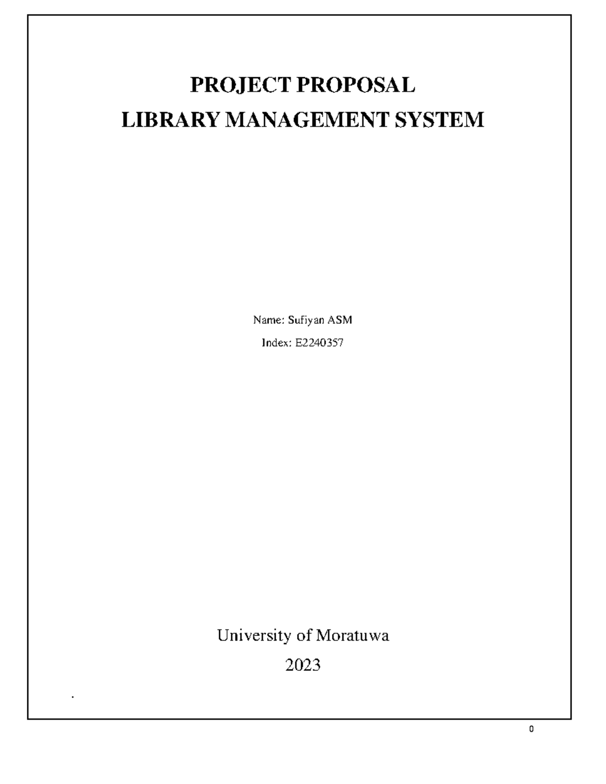 Library Management System Project Proposal Project Proposal Library Management System