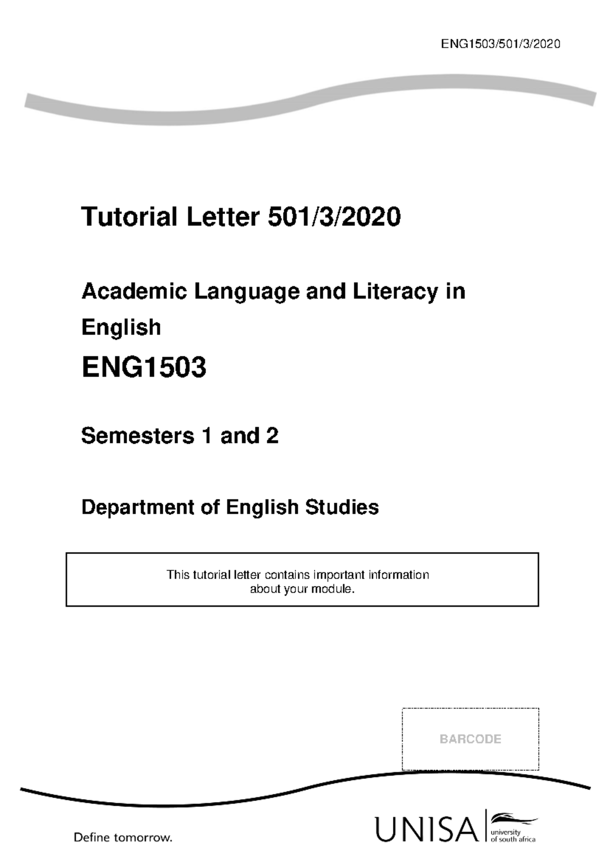 ENG1503-SG - Comprehensive Study Guide for English Language Module ...